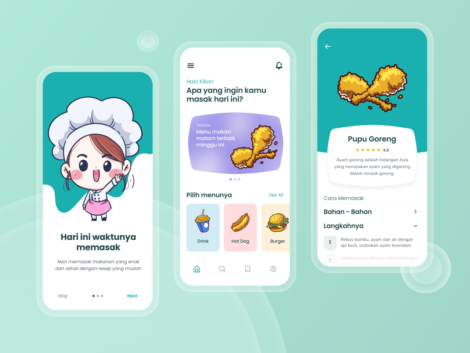 Food Recipe Mobile App by Irfanaffian on Dribbble
