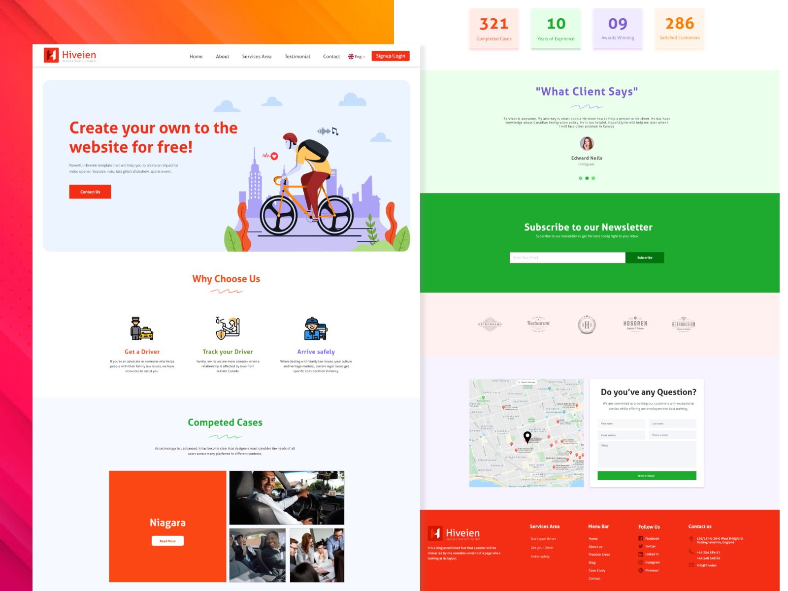 Ride Service Landing page by Uturn-Themes on Dribbble