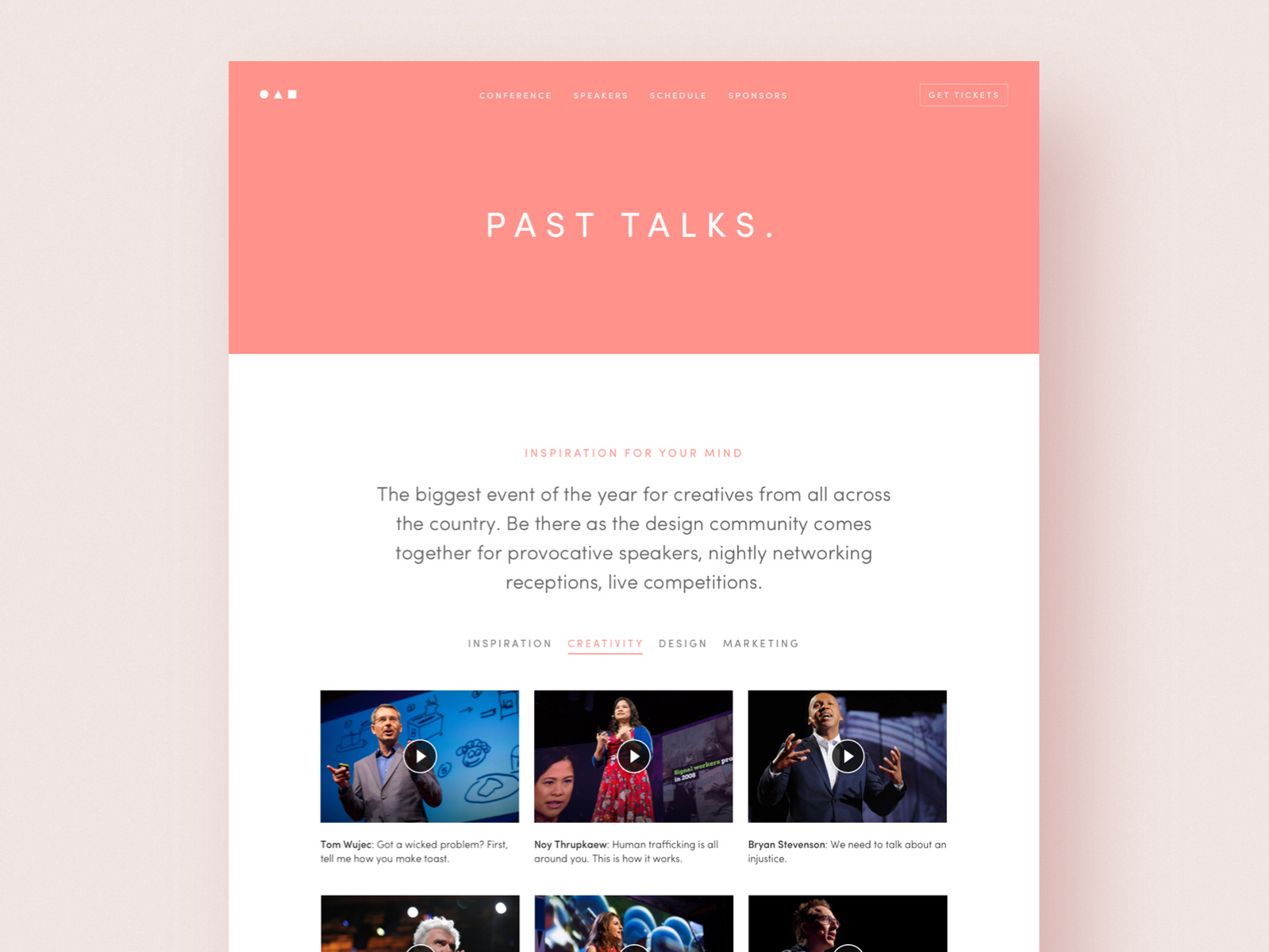 Circles: Website Template for Conference by Vladimir Kudinov on Dribbble