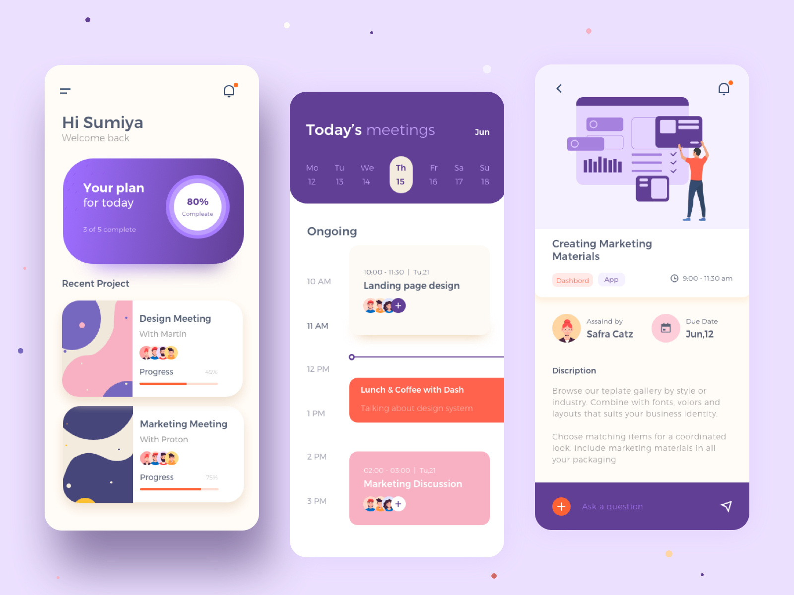 Project Management App concept by Sumiya on Dribbble