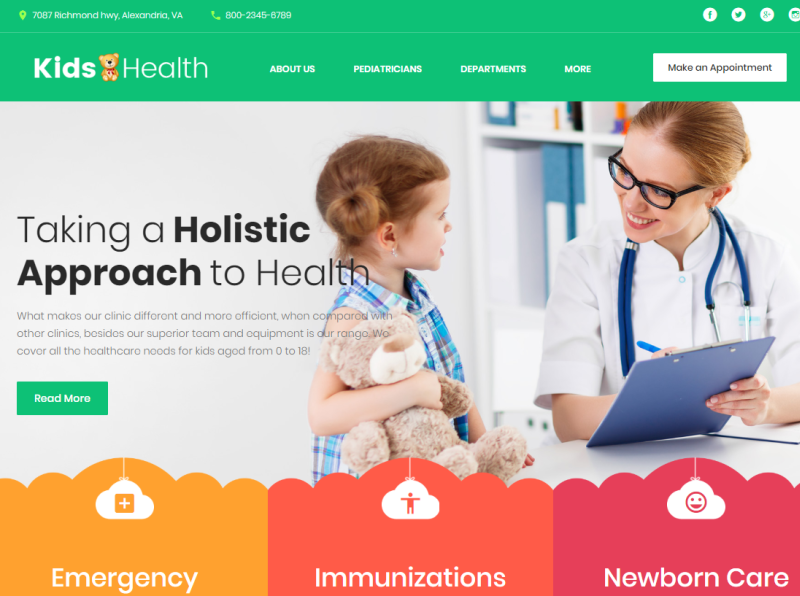 Kids Clinic WordPress Theme - KidsHealth by Zemez Lab on Dribbble