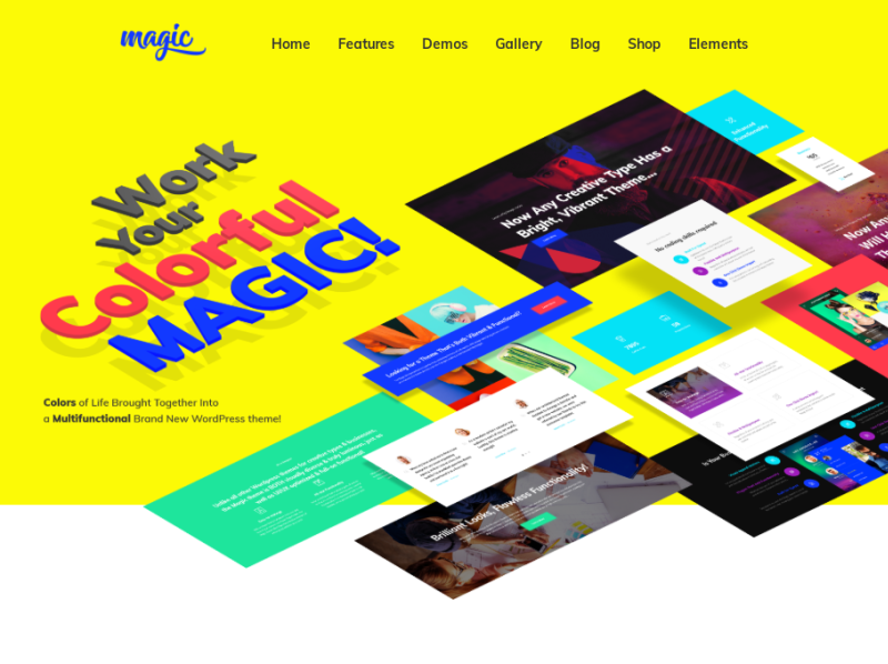 Multipurpose Creative WordPress Theme - Magic by Zemez Lab on Dribbble
