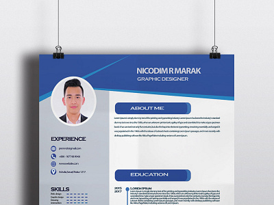 CV Design by Nicodim Rema on Dribbble