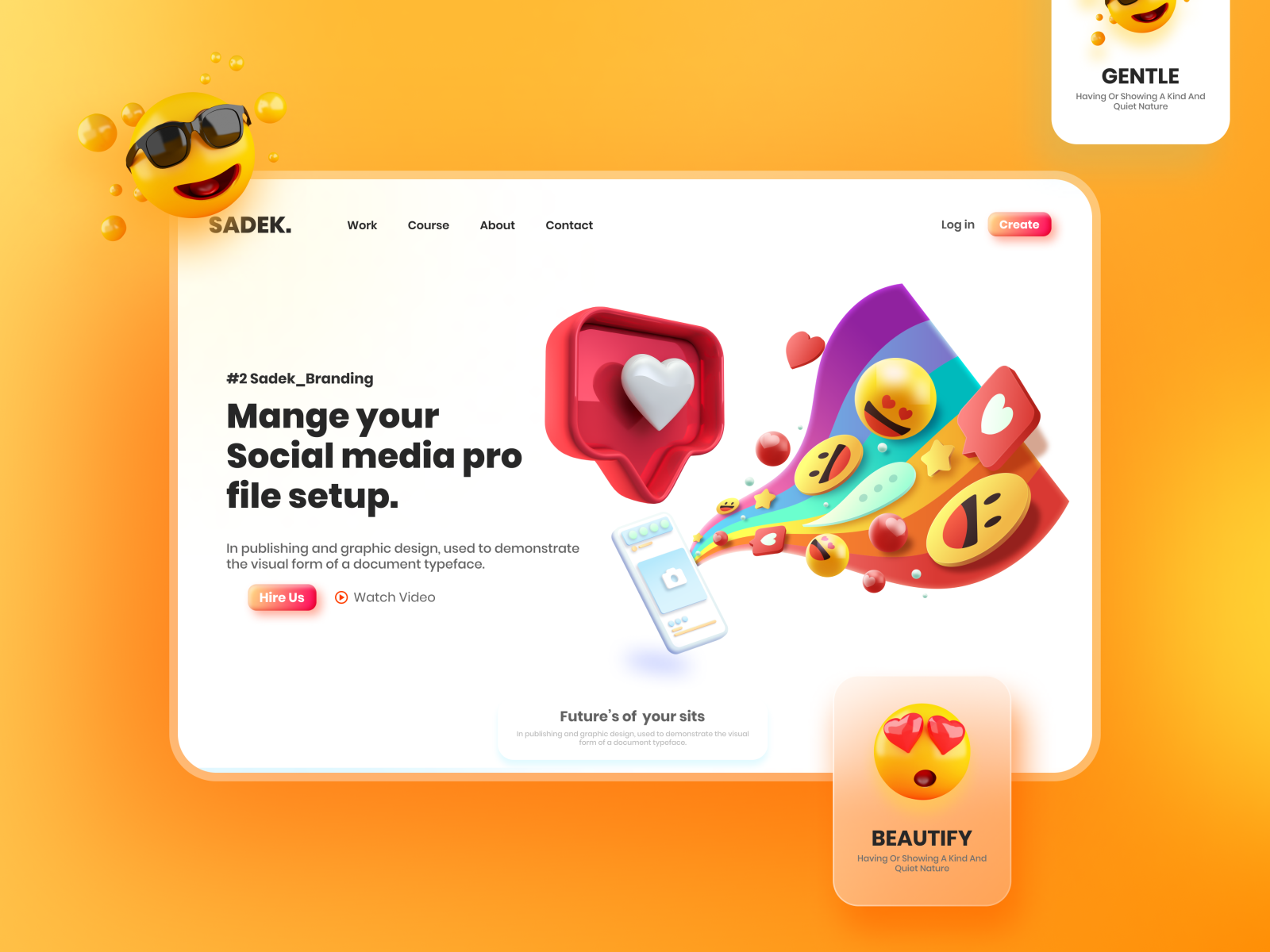 Emoji Landing Page Design - #DailyUi by Sadek Hossen on Dribbble