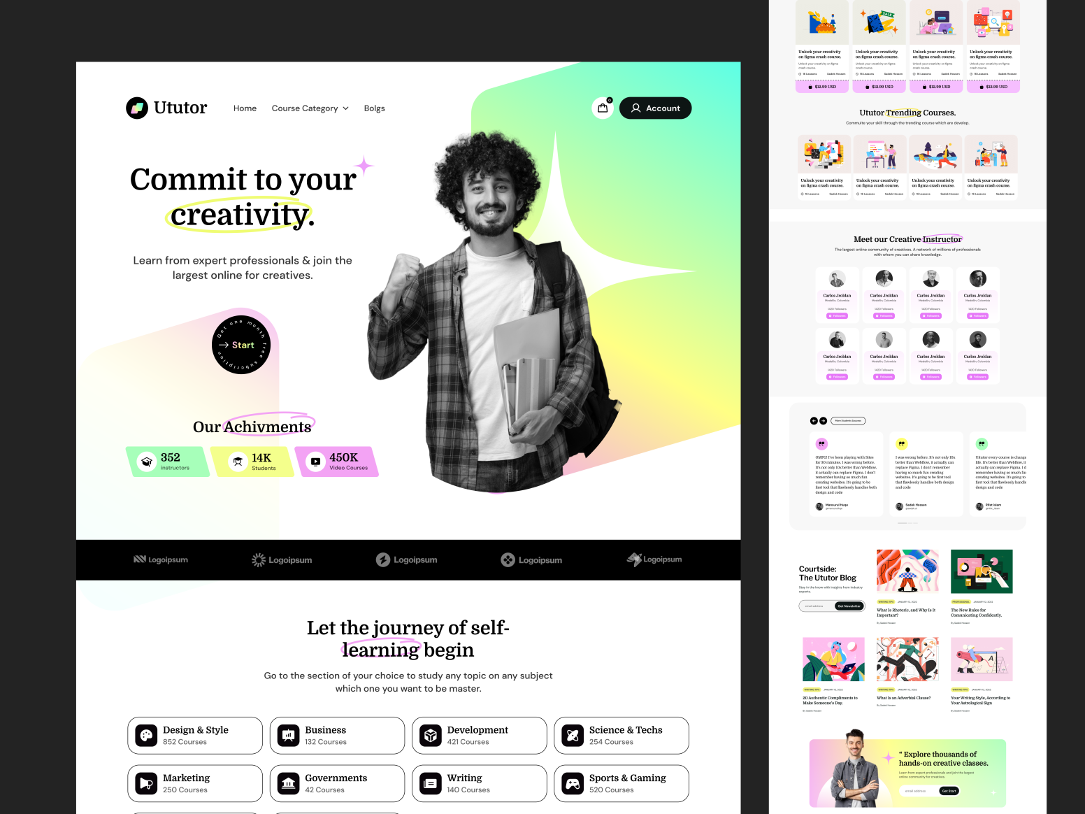 Online course landing page - sadekud by Sadek Hossen on Dribbble