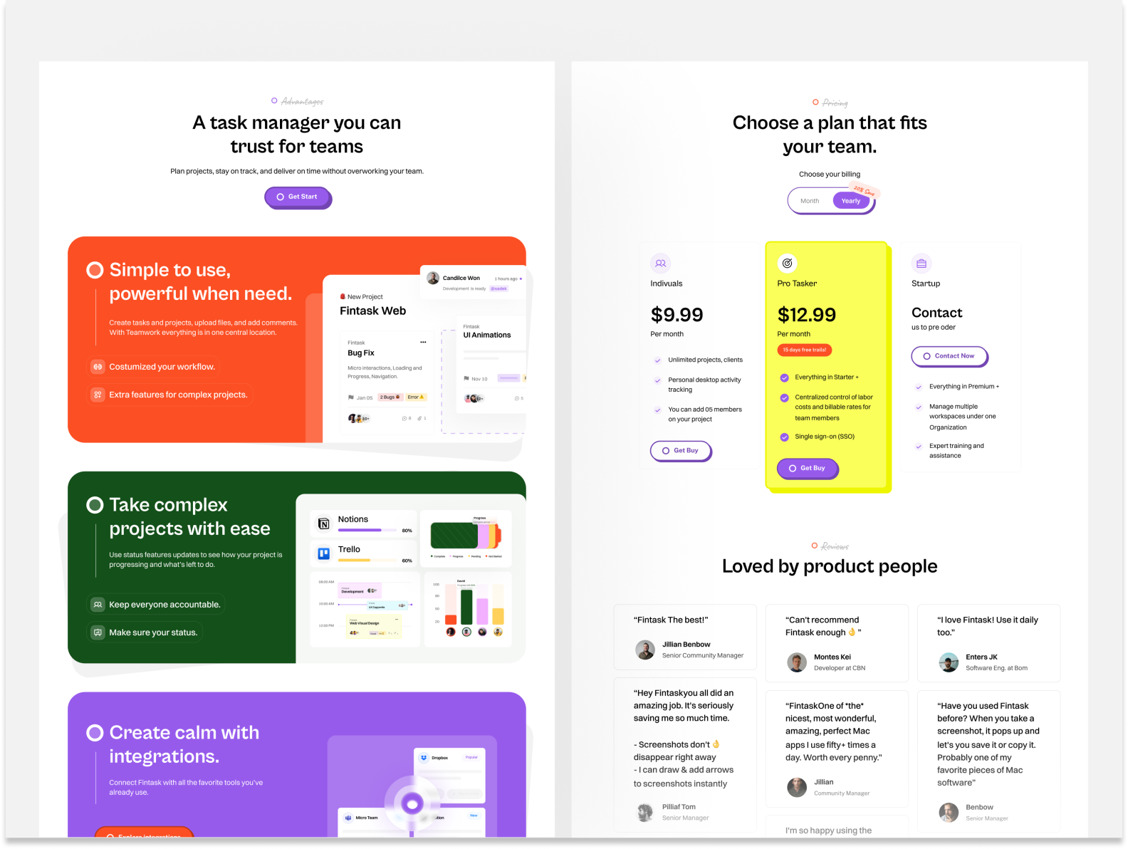 Fintask - Landing Pages component by Orion Studio on Dribbble