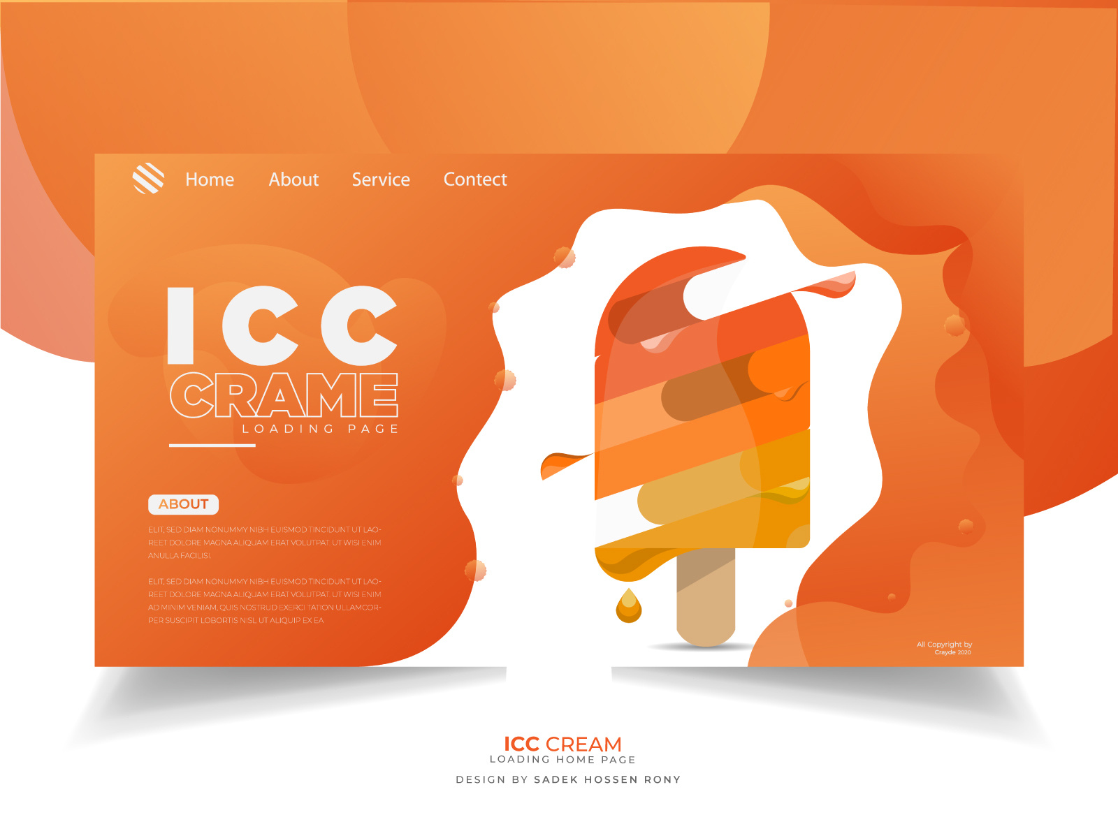 icc cream web Loading page design by Sadek Hossen on Dribbble