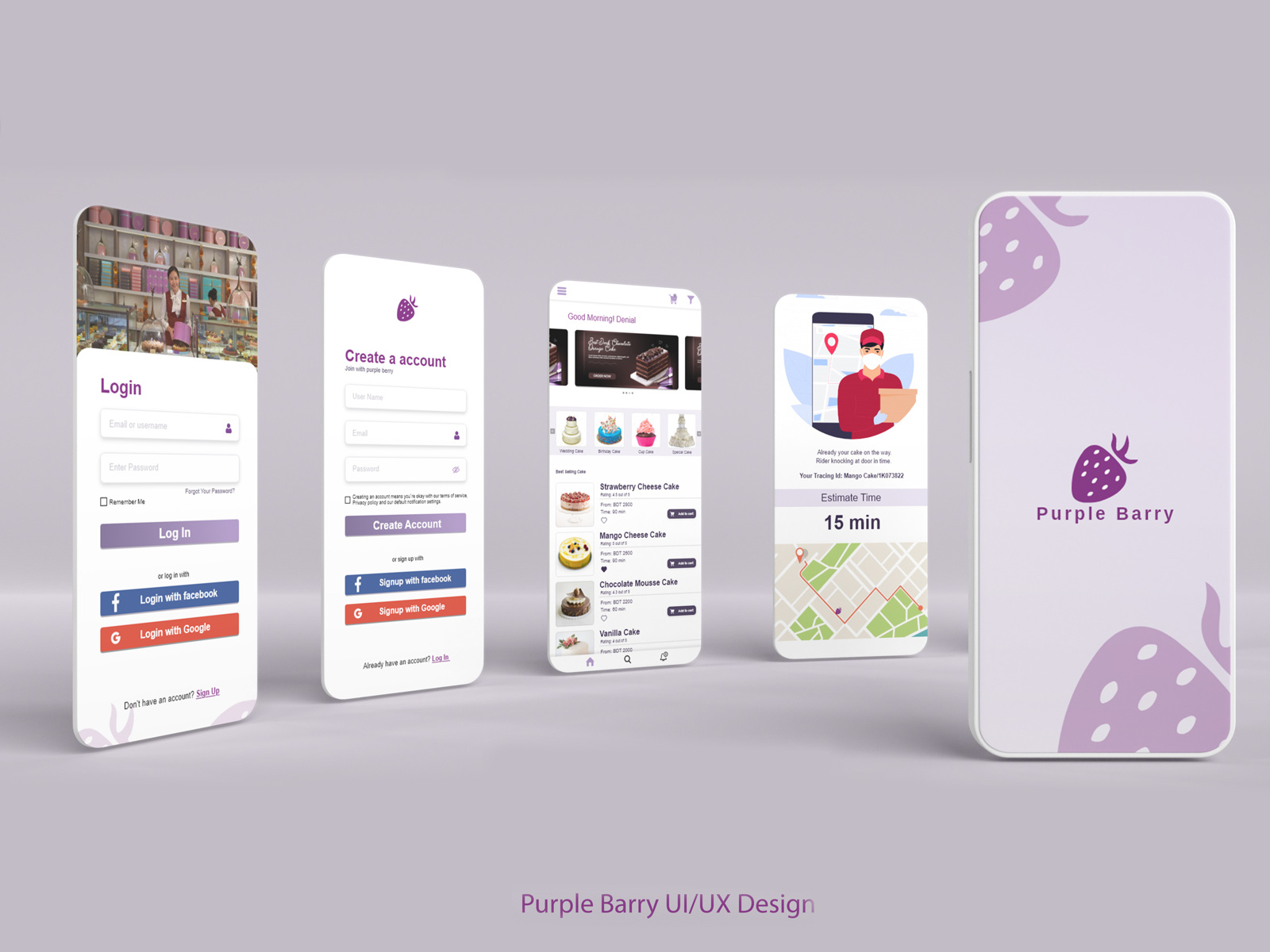 Mobile App Ui/Ux Design - Purple Barry by Syed Riad Hossain Akash on ...
