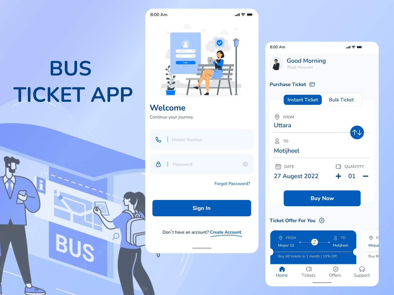 Bus Ticketing App by Syed Riad Hossain Akash on Dribbble