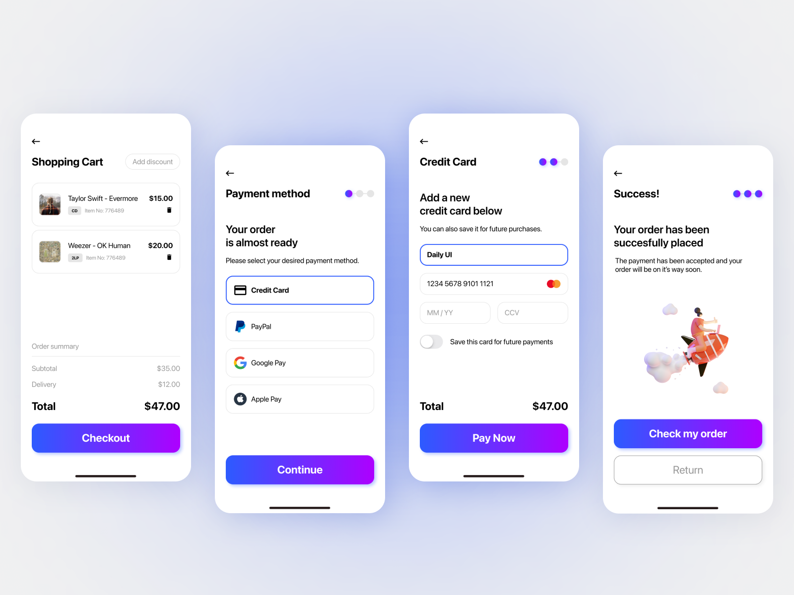 Checkout Mobile App by Vlad Pustianu on Dribbble