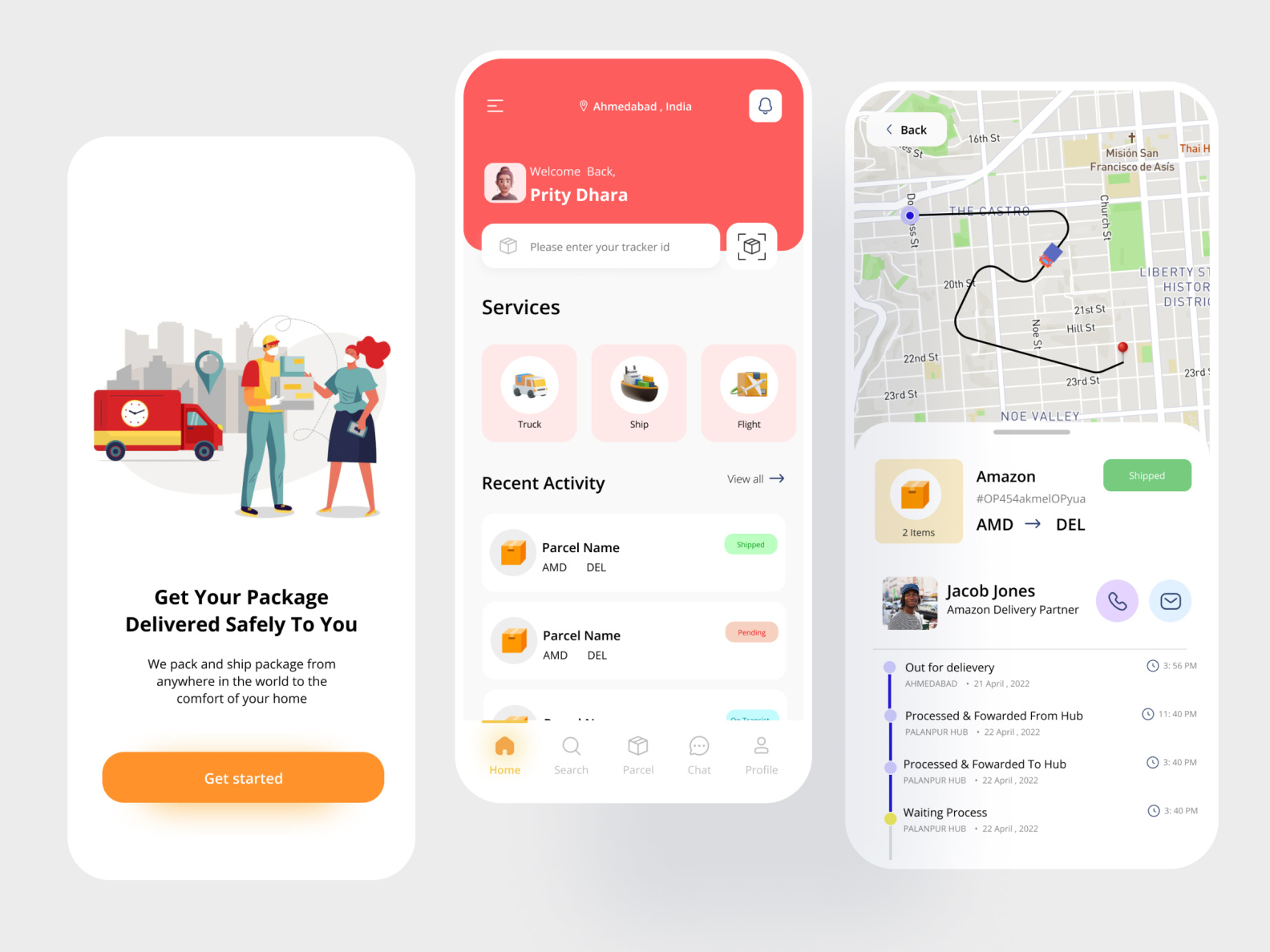 Parcel Delivery App by Prity on Dribbble