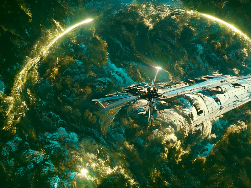 A spaceship in space sharp focus digit #3 by quanghuy on Dribbble