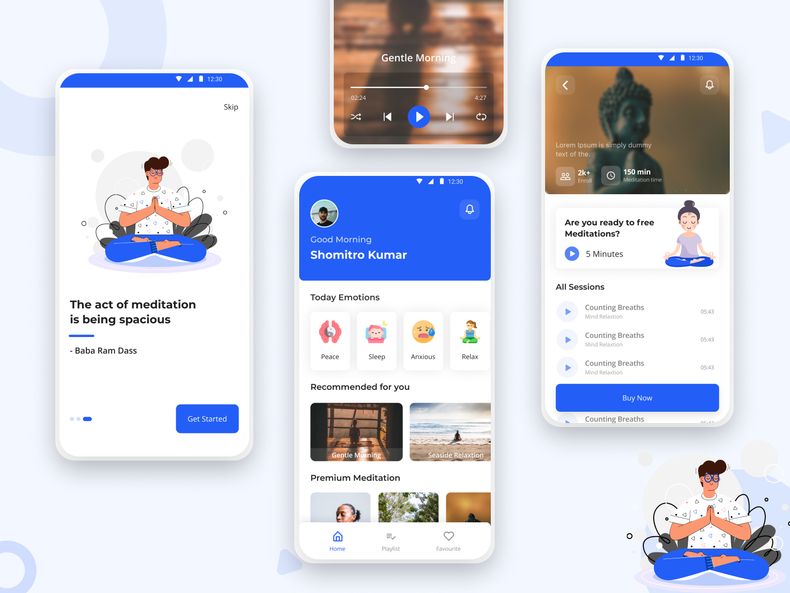 Meditation App Design Concept by Shomitro KG 🇧🇩 on Dribbble