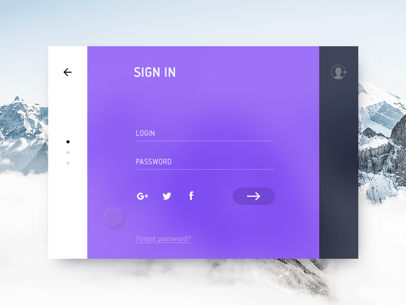 WeeklyUI #001 - Sign In and Sign Out by Nick Fedorov on Dribbble