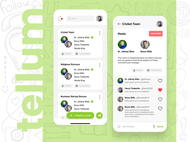 Social Chat App UI/UX Design by XENTECH on Dribbble