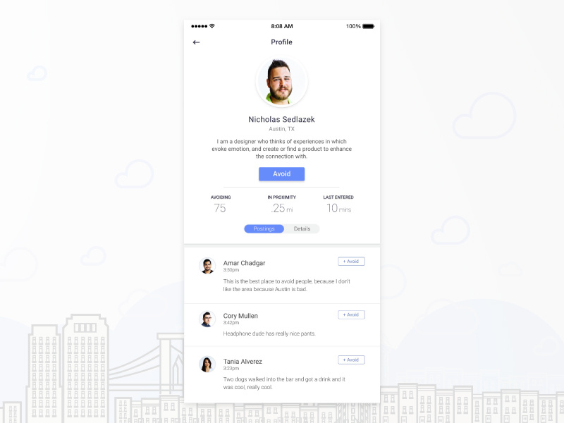 Void Profile Page by Nicholas Sedlazek on Dribbble