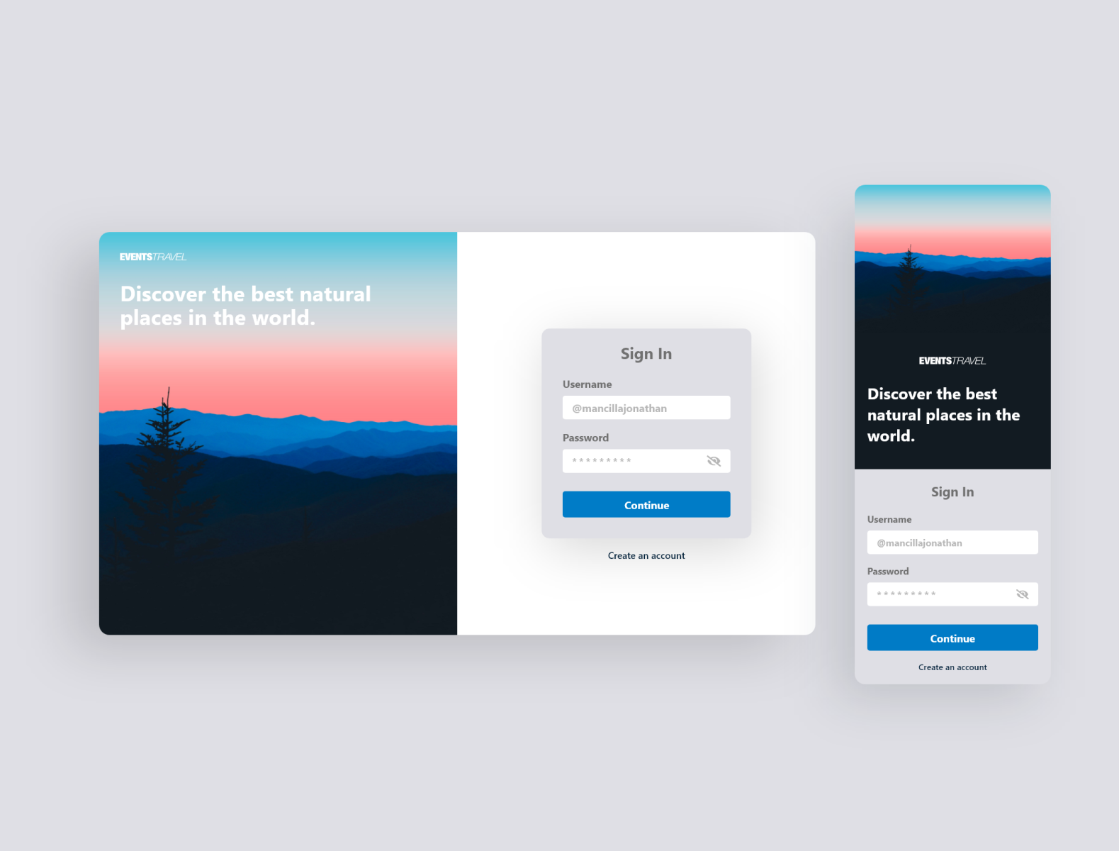 Traveling Login 🏞️ by Jonathan Mancilla on Dribbble