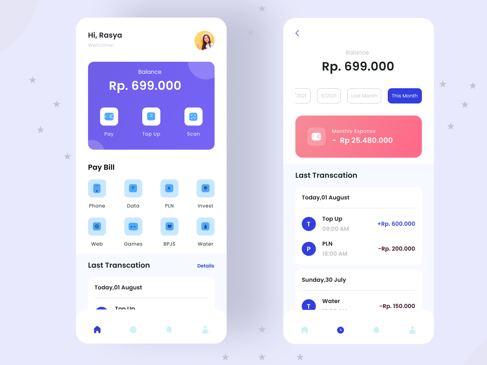 E-Wallet moble App design by Aditya Burnama on Dribbble