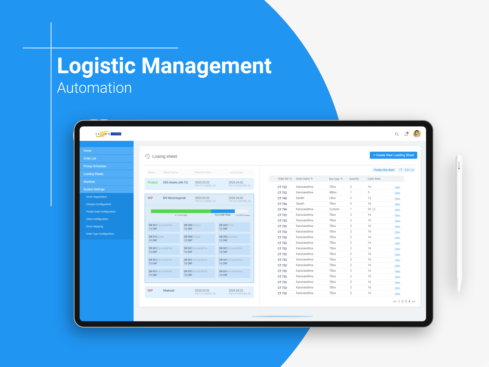 Logistic Management UI by Dasun Abeywickrama on Dribbble