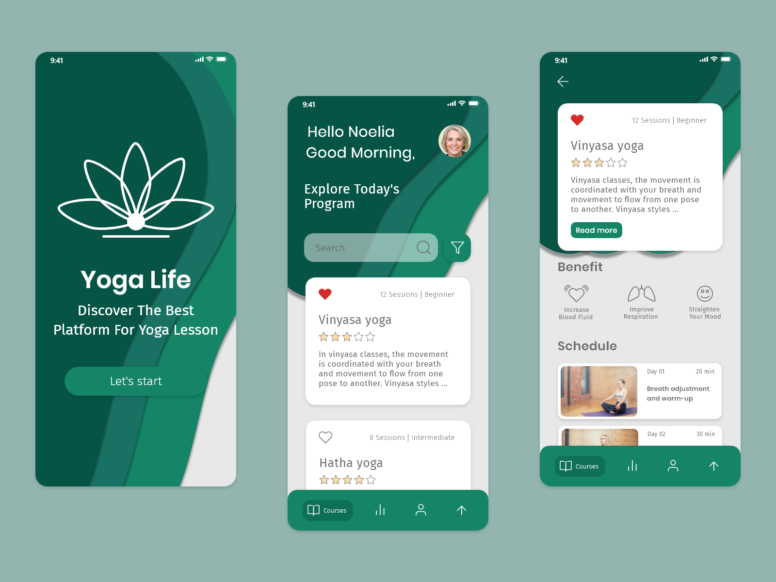 Yoga app concept by Rif Brothers Studio on Dribbble