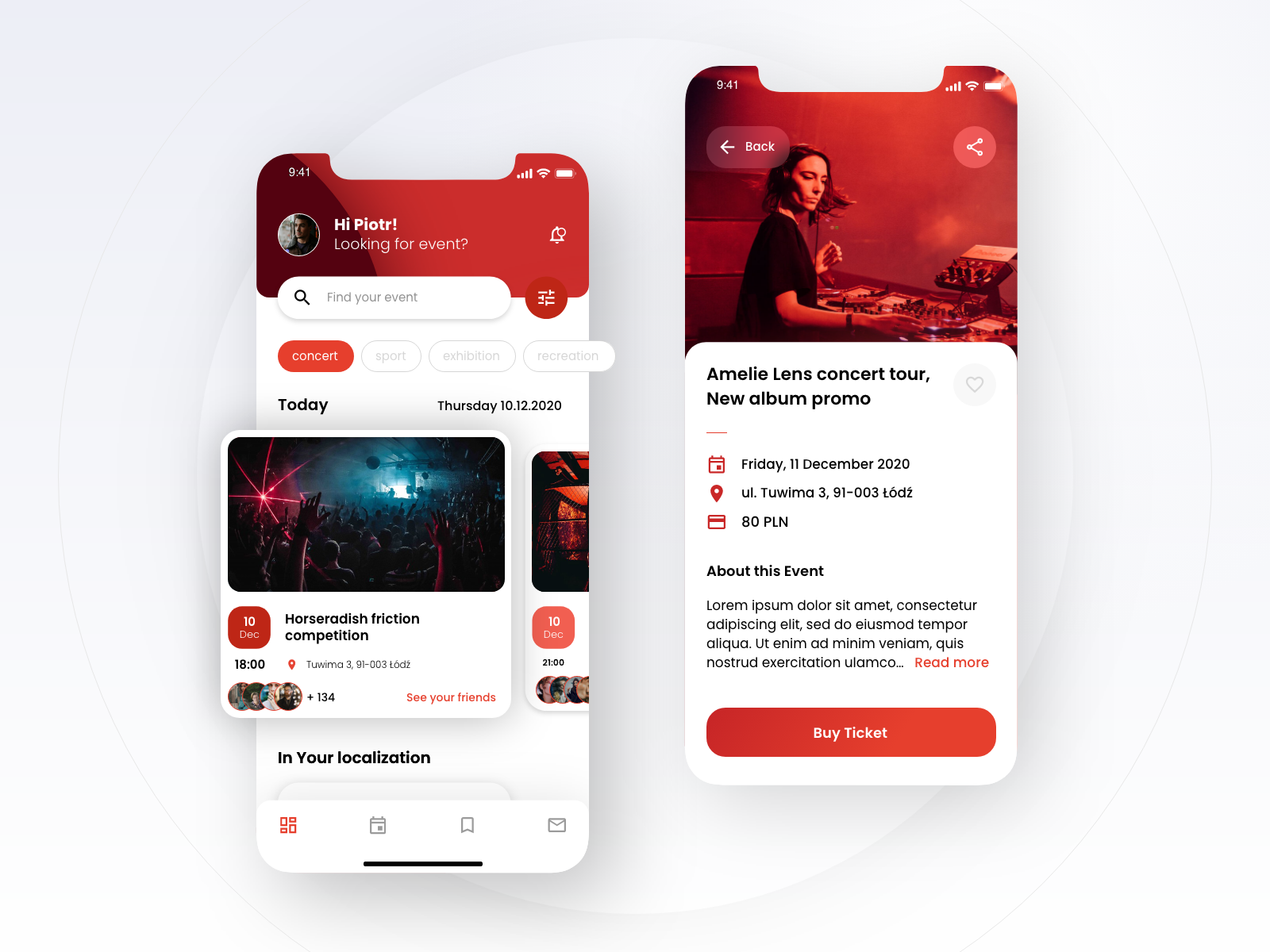 UI design for Event Application by Piotr Stanisławski for Binarapps on ...
