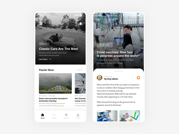 News App Ui Designs Themes Templates And Downloadable Graphic