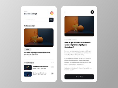 Blog App UI Design by Ilya Studio on Dribbble