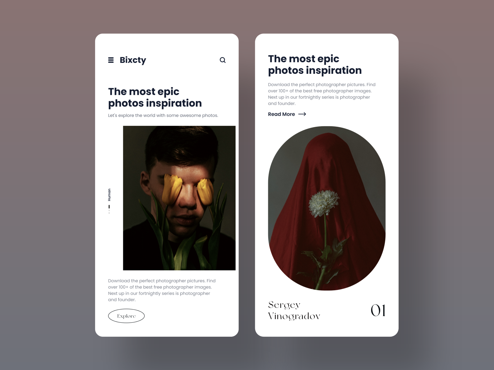 Gallery App UI Design by Oussama ELBAZ on Dribbble