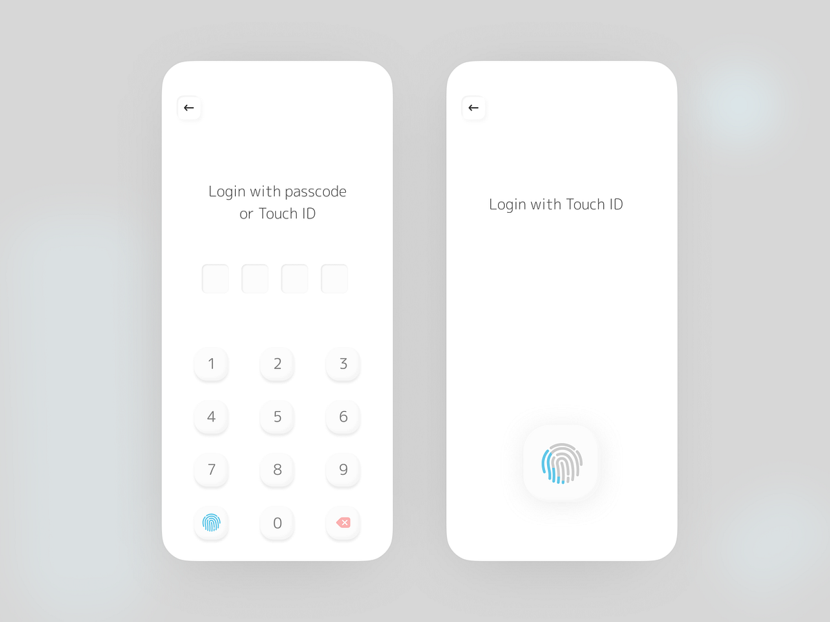 Login UI. Touch ID and Passcode. Soft buttons by Artem Vorotnikov on ...