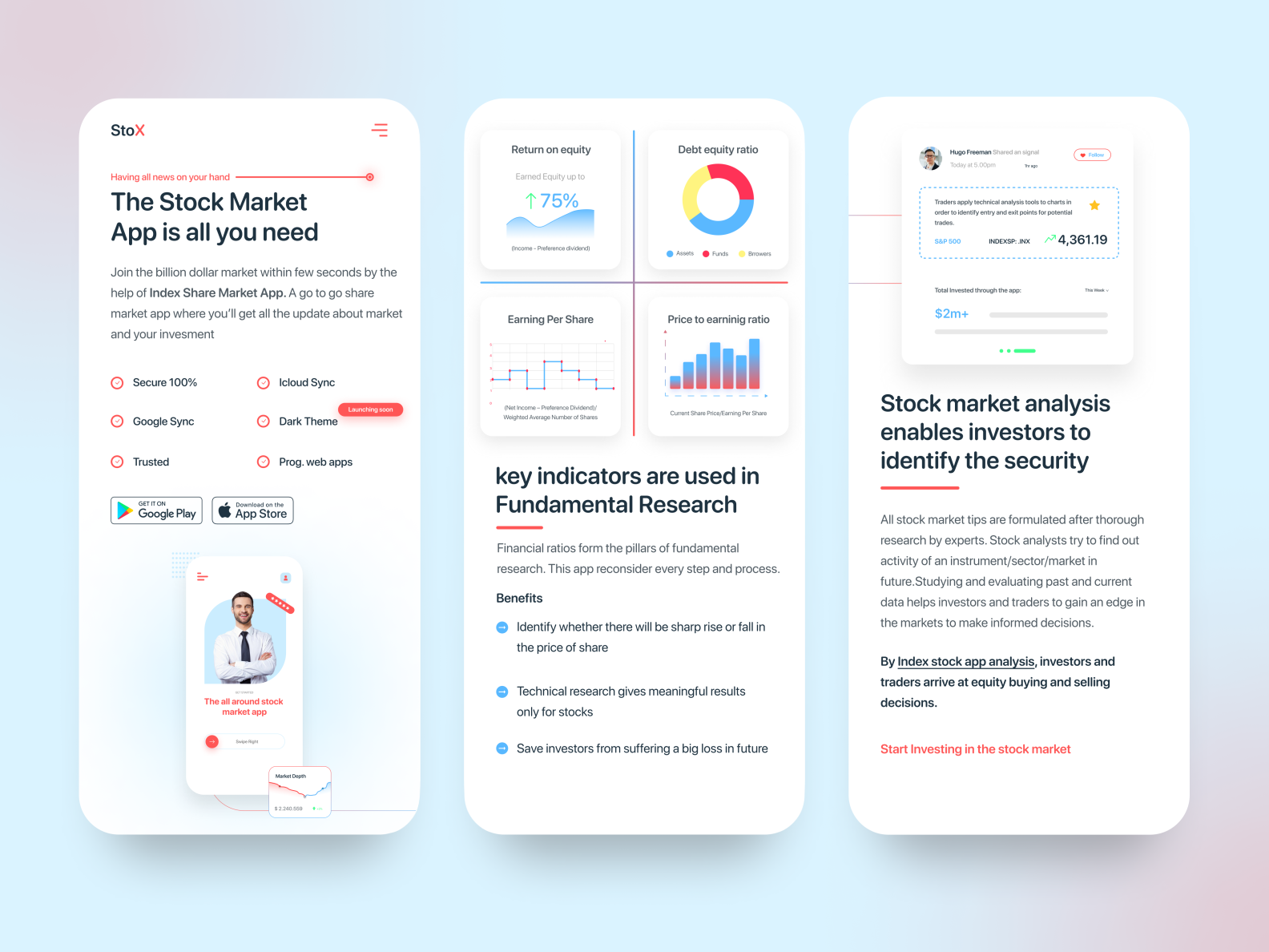 Stox I Stock Market Mobile App Website Mobile Responsive by Adib ...