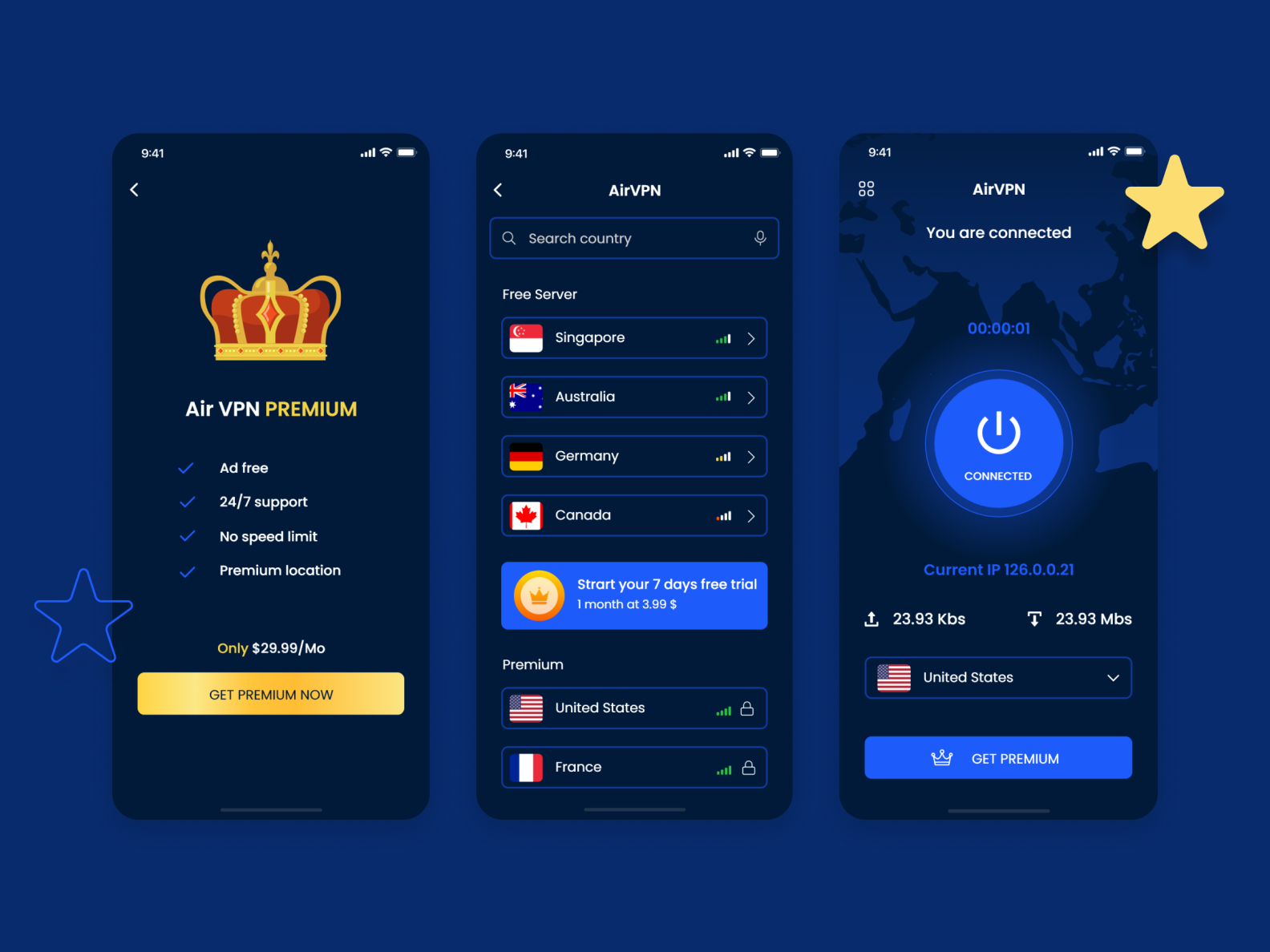 VPN App Desing by Mohammad Wahid on Dribbble