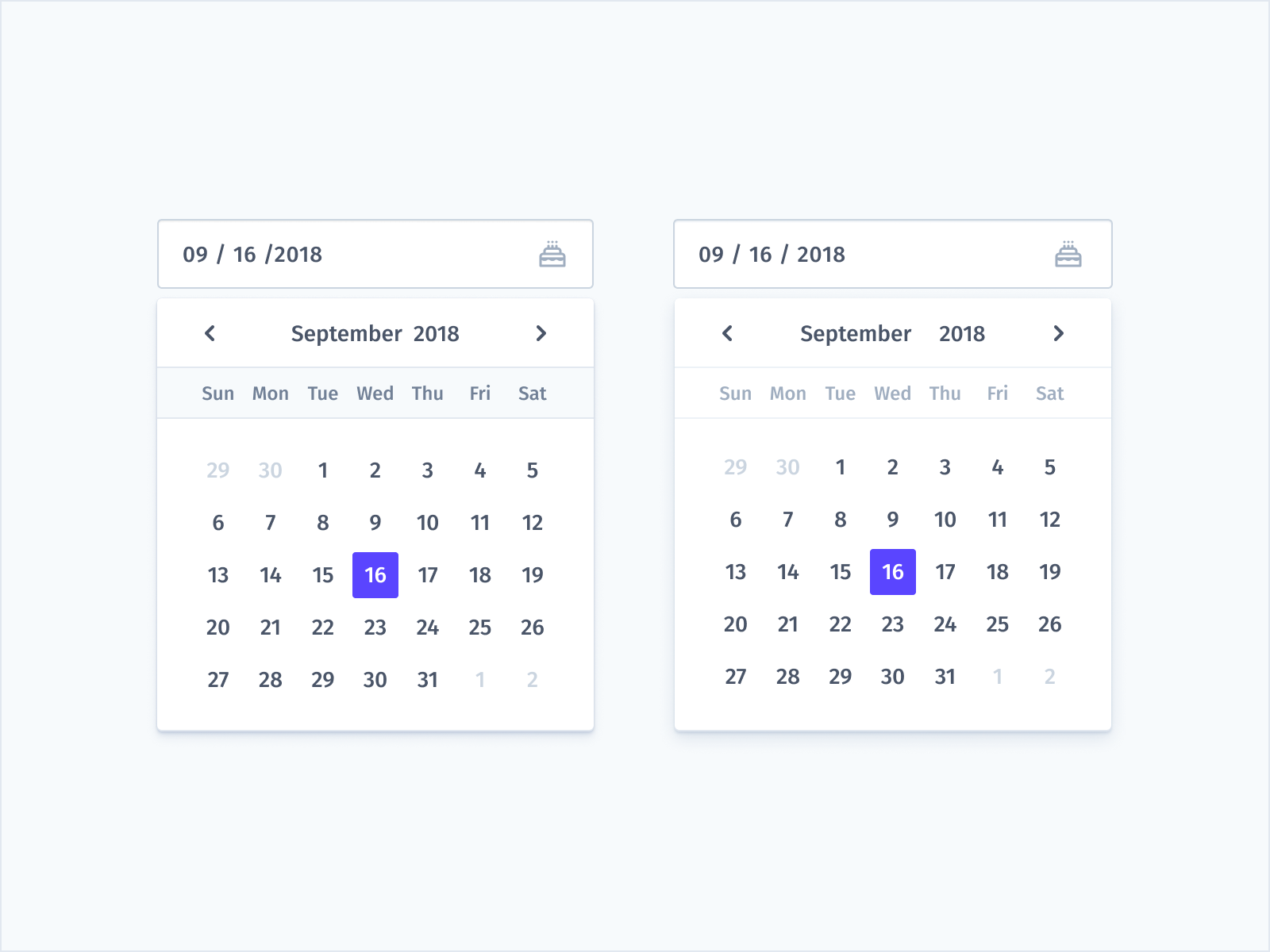 Datepicker form input field by Alexey Yukhnovets on Dribbble