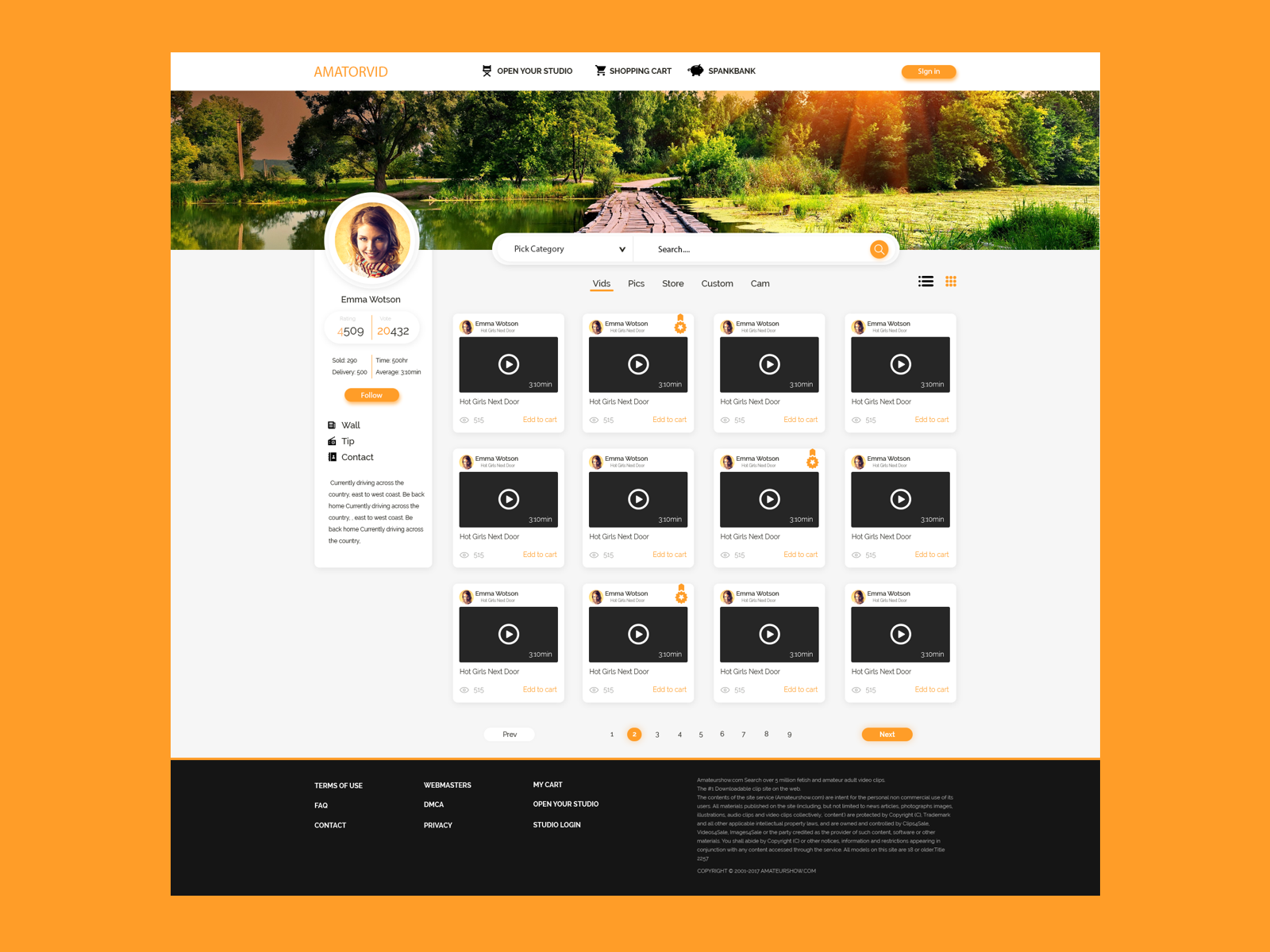 Profile web page by Osan Donovan on Dribbble