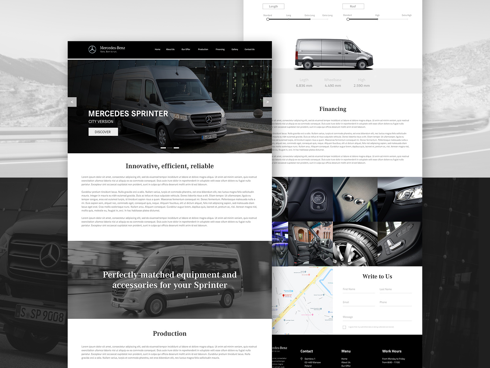 Mercedes Sprinter Website Layout by Art & Roam Ltd on Dribbble