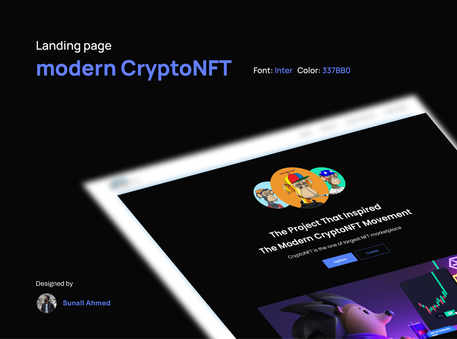 CryptoNFT landing page by Sunail Ahmed on Dribbble