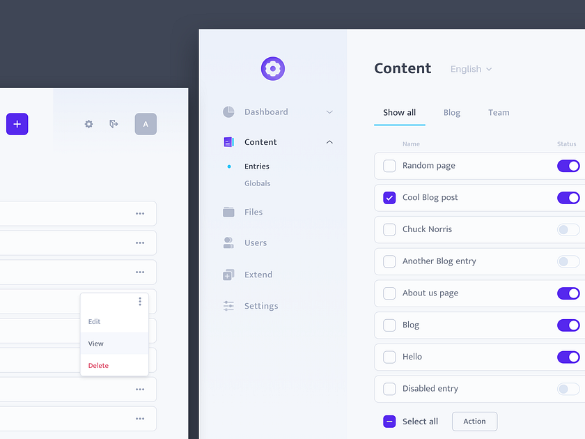 Light CMS Admin Interface by Aaron Iker on Dribbble