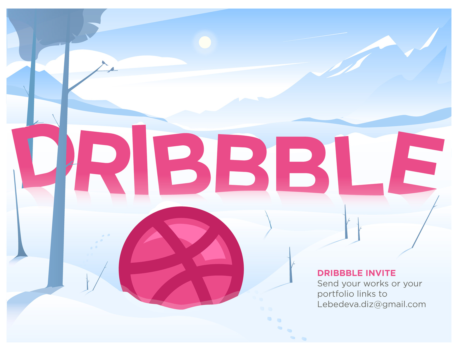 Dribble invite by LEBEDEVA on Dribbble