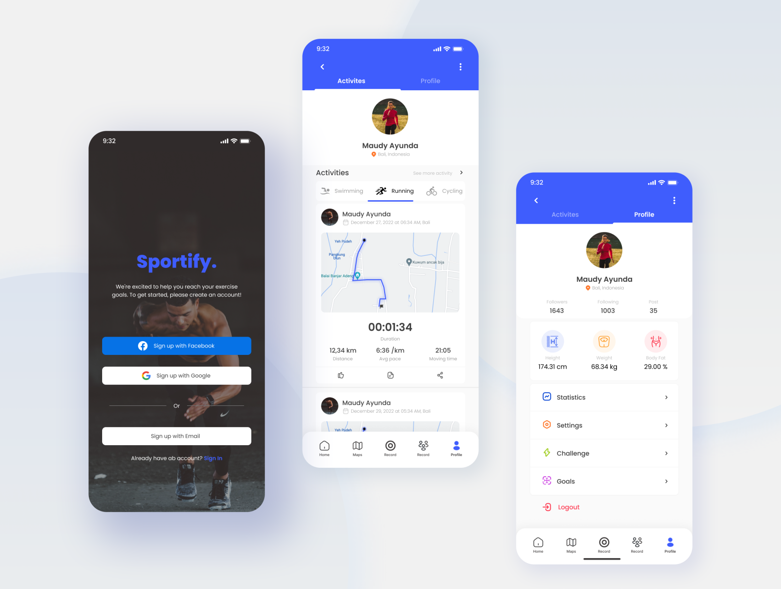 Daily UI 006 - User Profile by Artha Suantara on Dribbble