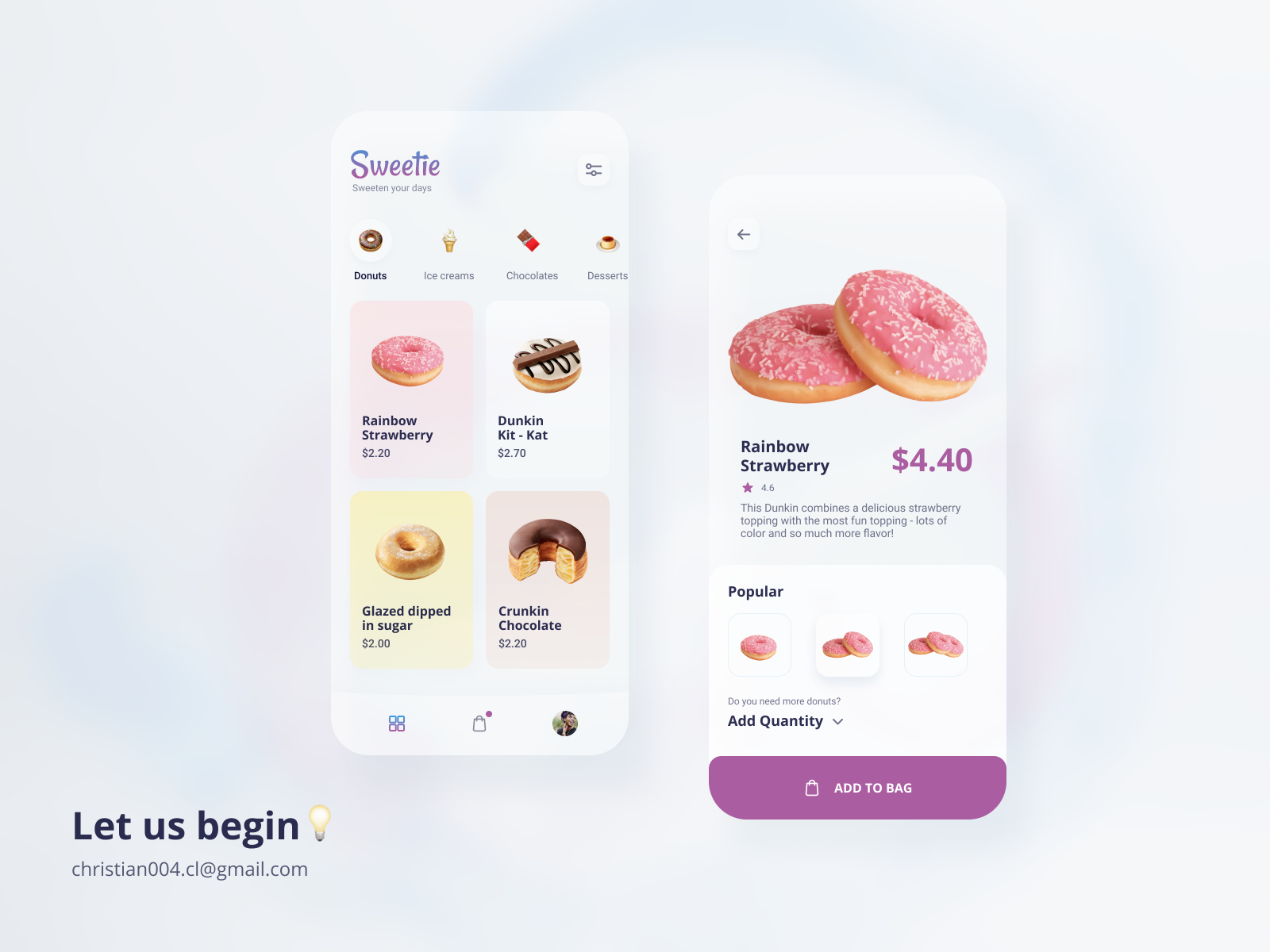Sweetie App by Christian Linares on Dribbble