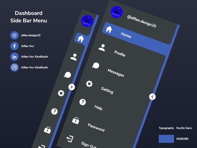 Dashboard Side Bar Menu by Alfian Nur Kholilludin on Dribbble