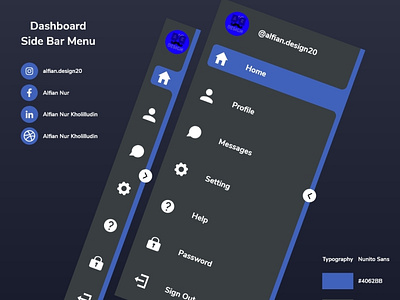 Dashboard Side Bar Menu by Alfian Nur Kholilludin on Dribbble