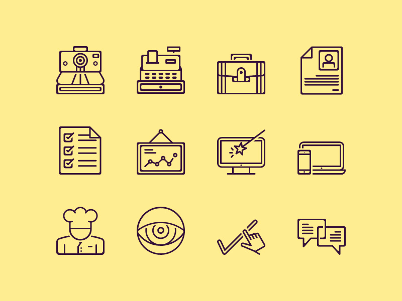 Main icon set by rafli on Dribbble