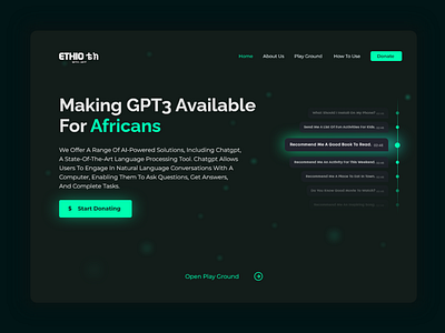 Ethio Tech - ChatGPT - Landing Page Design concept for by Theodore on ...