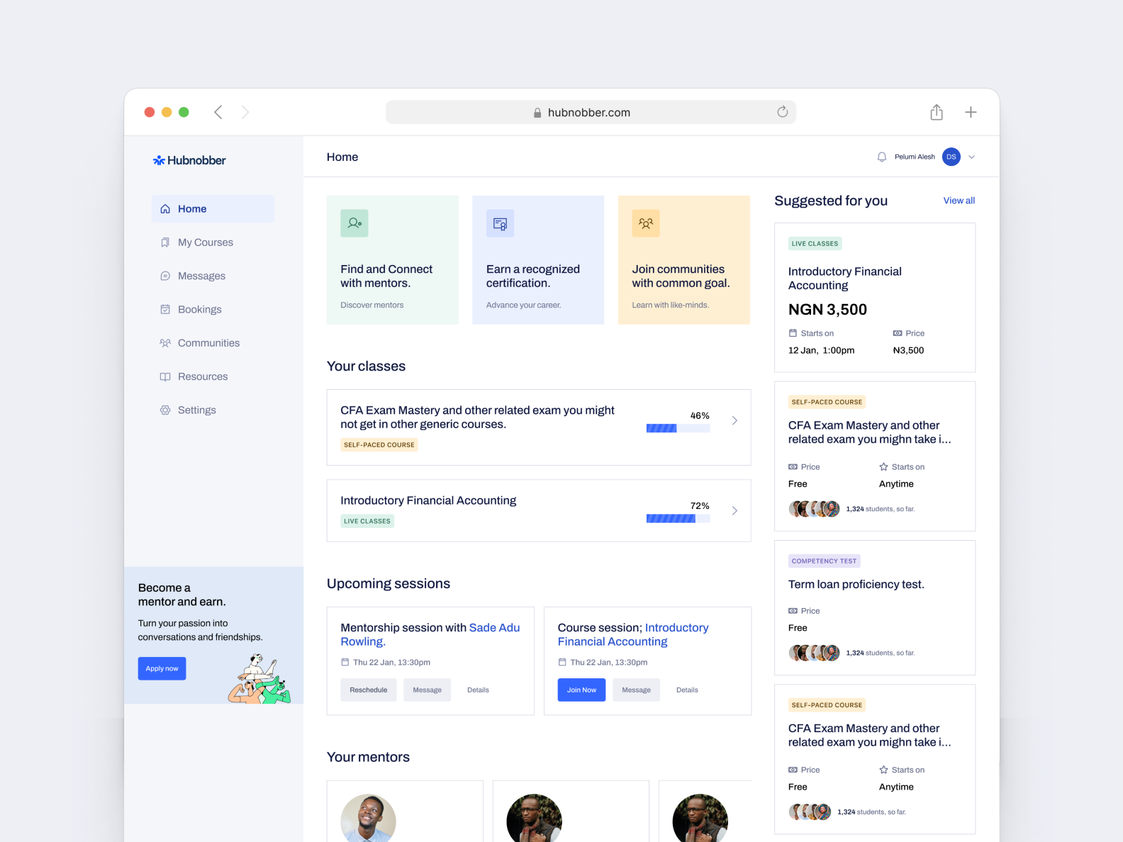 Mentor Mentor Home Page By Pelumi Alesh On Dribbble