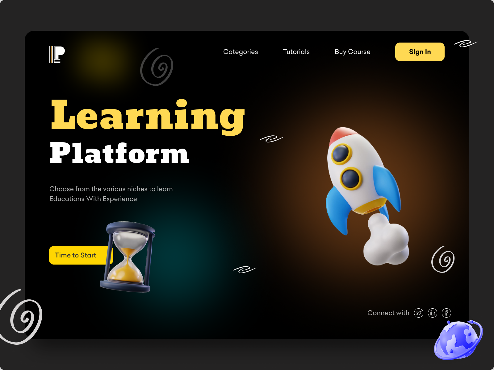 Learning Platform | Landing Page| Dark mode by Nadeem Ahmad on Dribbble