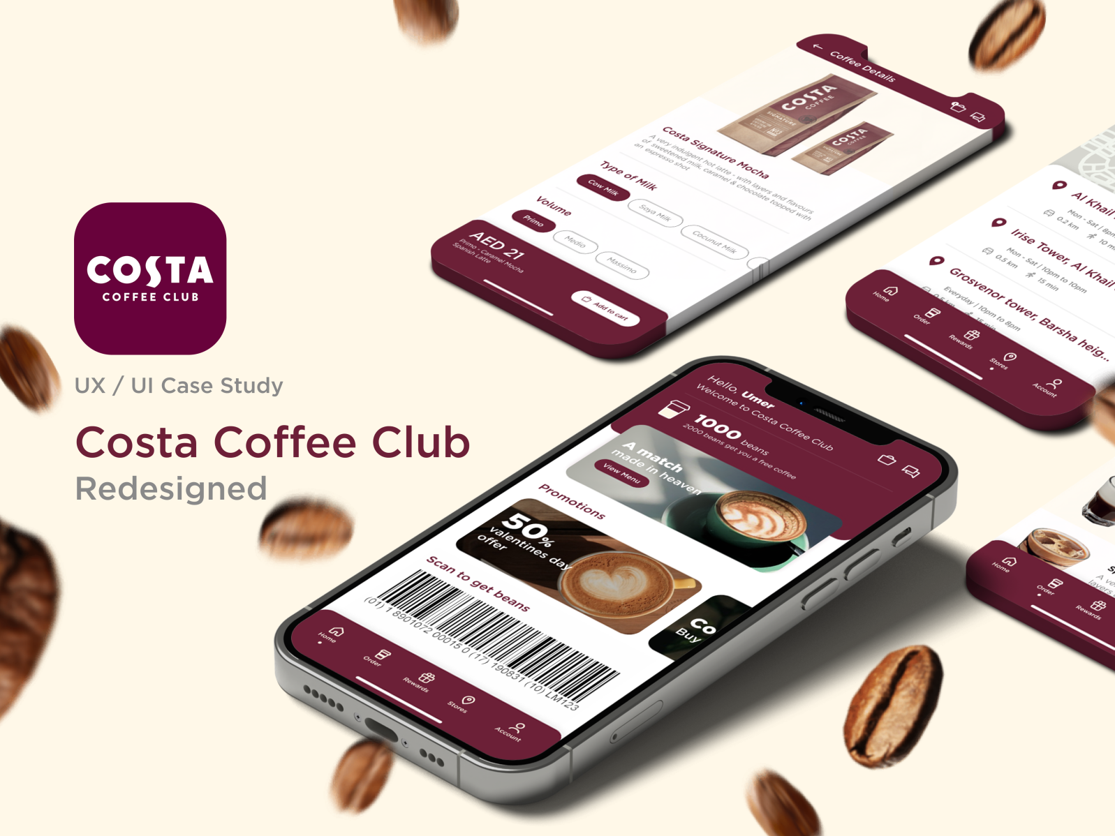 Costa Coffee Club App - Redesigned by Umer Saeed on Dribbble