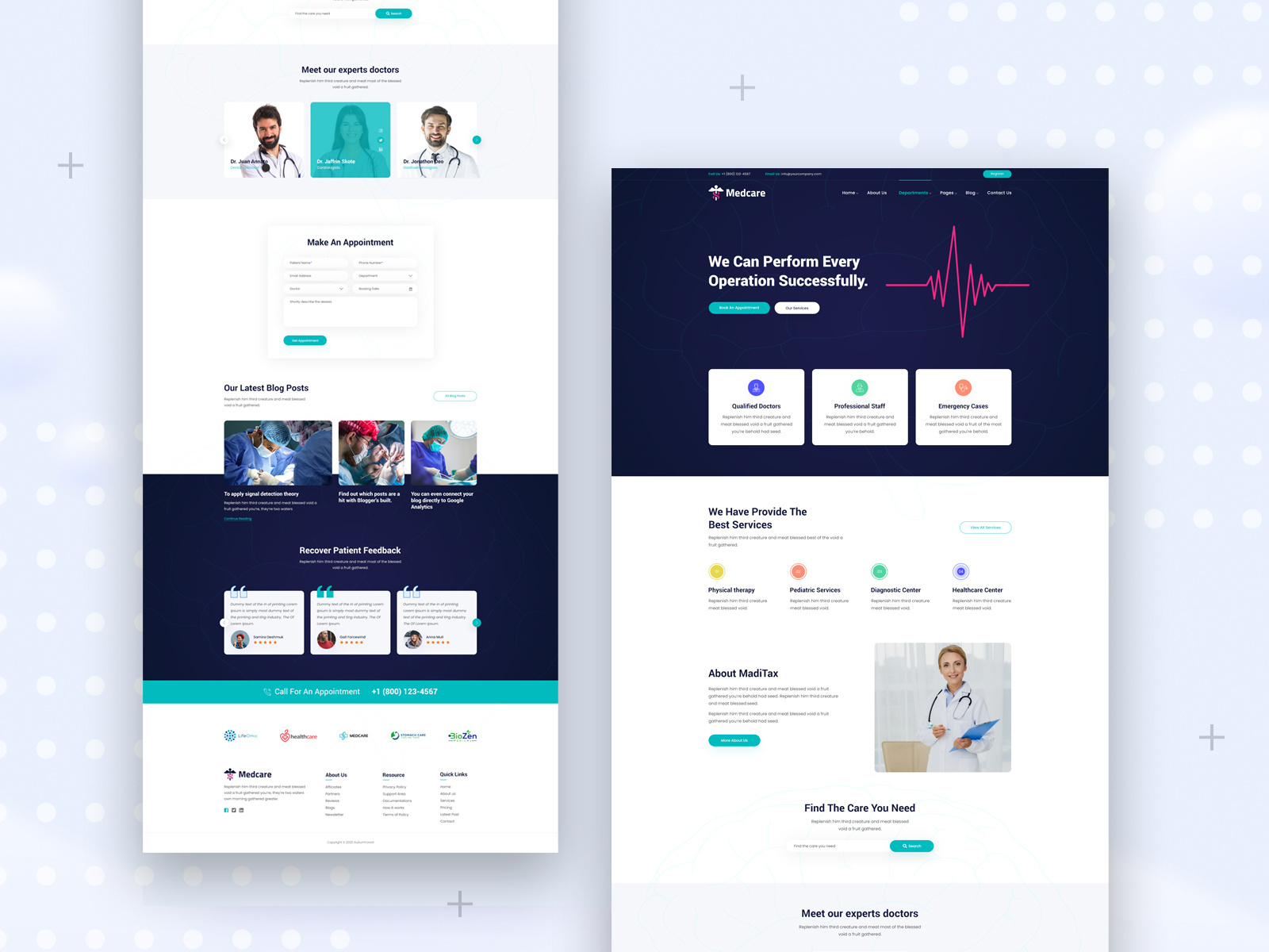 Medcare – Health Medical Clinic Template by AuburnForest on Dribbble