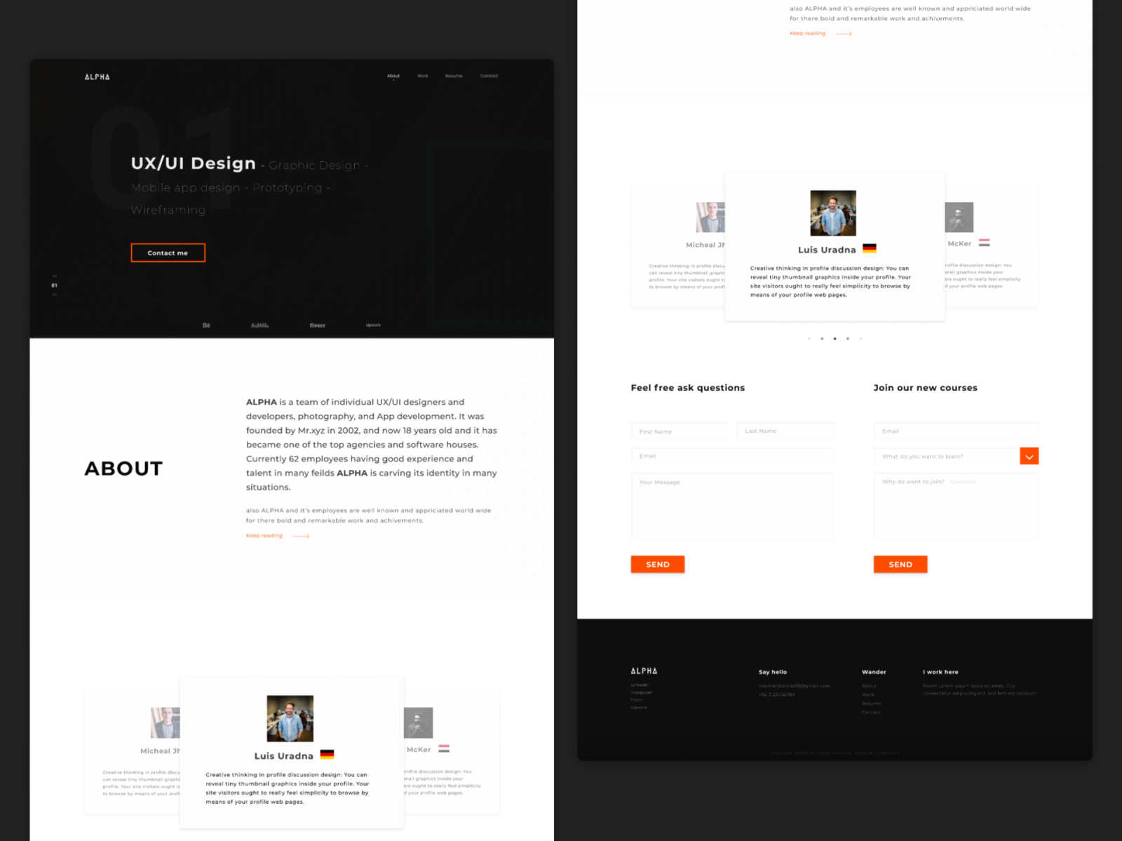 Dark and Moody landing page - UI design - Dark theme by Nauman Akram ...