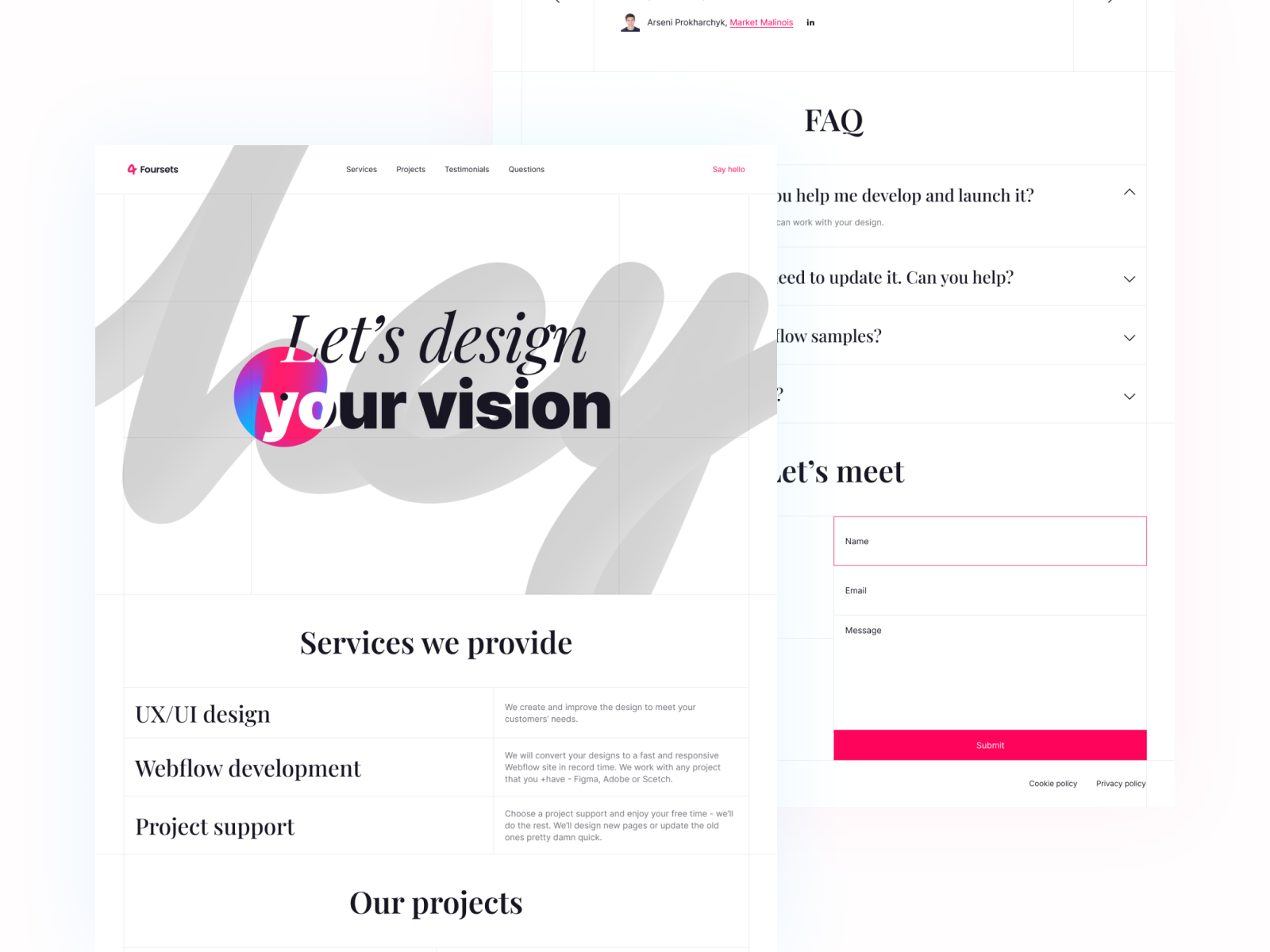 Foursets Design & Webflow Development Agency Website by Nick Rybak for Foursets on Dribbble