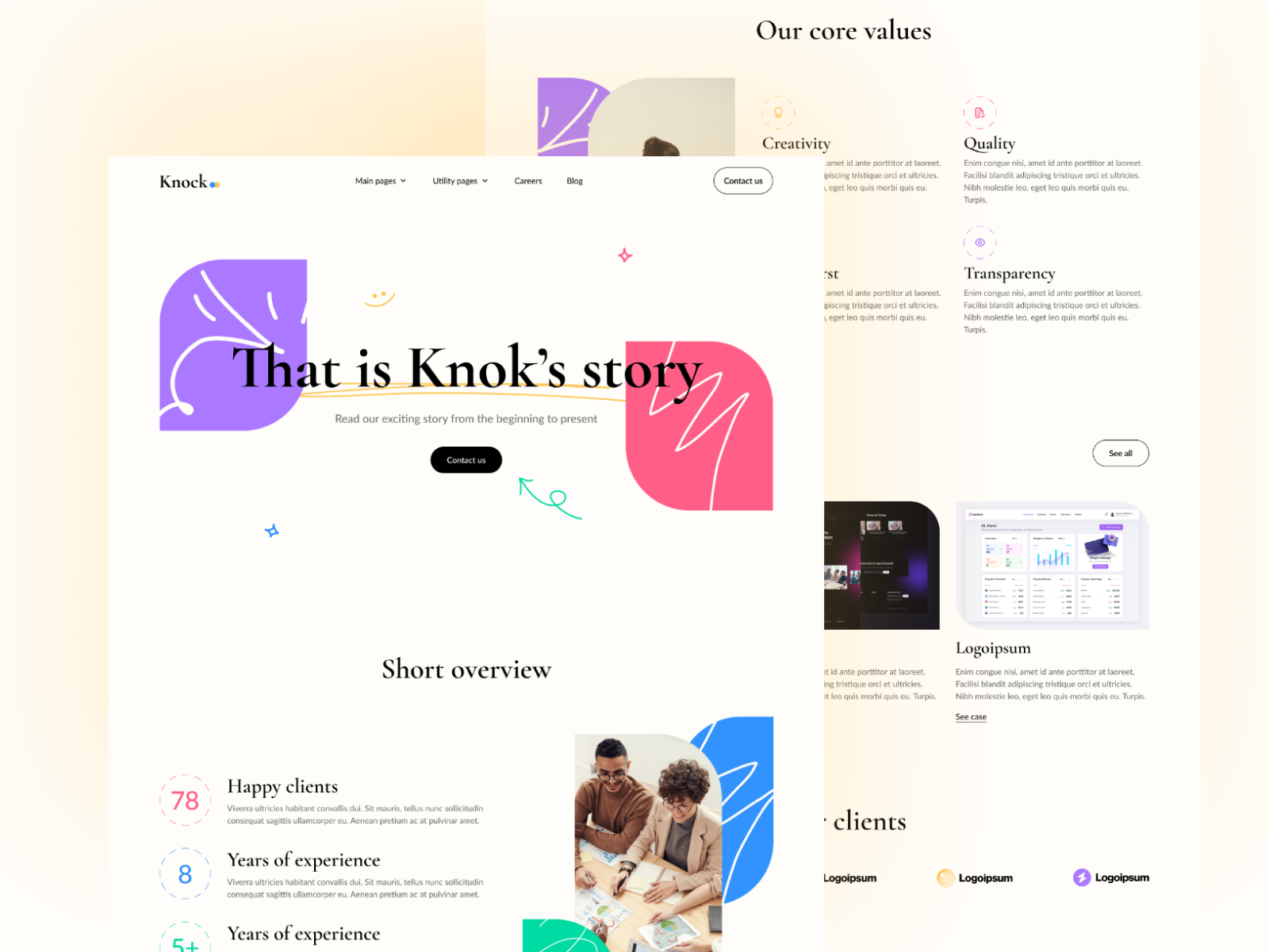 Digital Agency Website Template by Nick Rybak for Foursets on Dribbble